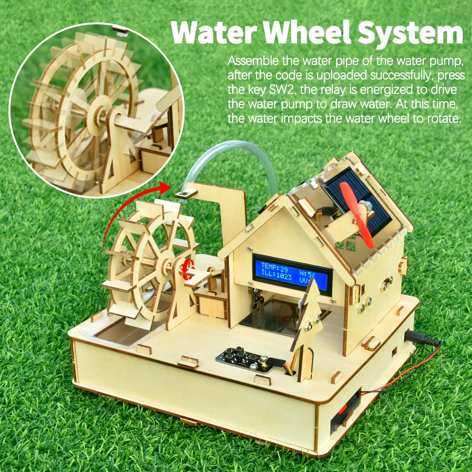 Keyestudio-smart House Kit Com Sistema De Roda De Água Para Arduino ...