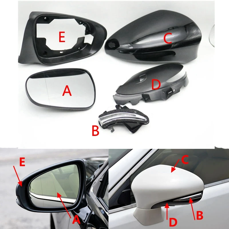 Left Hand Driver Car Rearview Mirror Cover Frame Turn Signal Lights ...