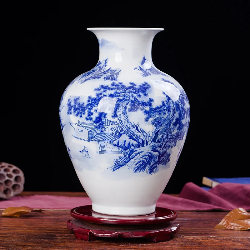 Chinese Vase Porcelain Blue And White Ceramic Vases For Home Decor ...