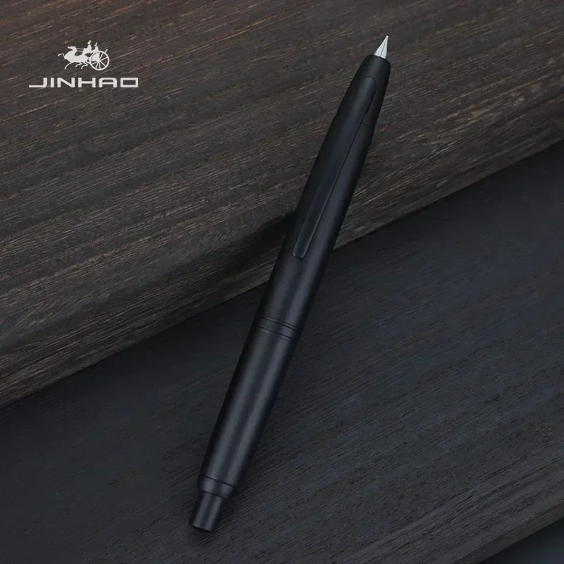 JINHAO-10-Retractable-Fountain-Pen-EF-F-Metal-Matte-Black-Press-Writing ...