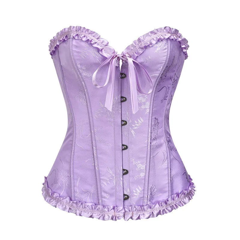 6XL-Purple-Jacquard-Sexy-Corselet-Feminino-Espartilho-Corset-Plus-Size ...