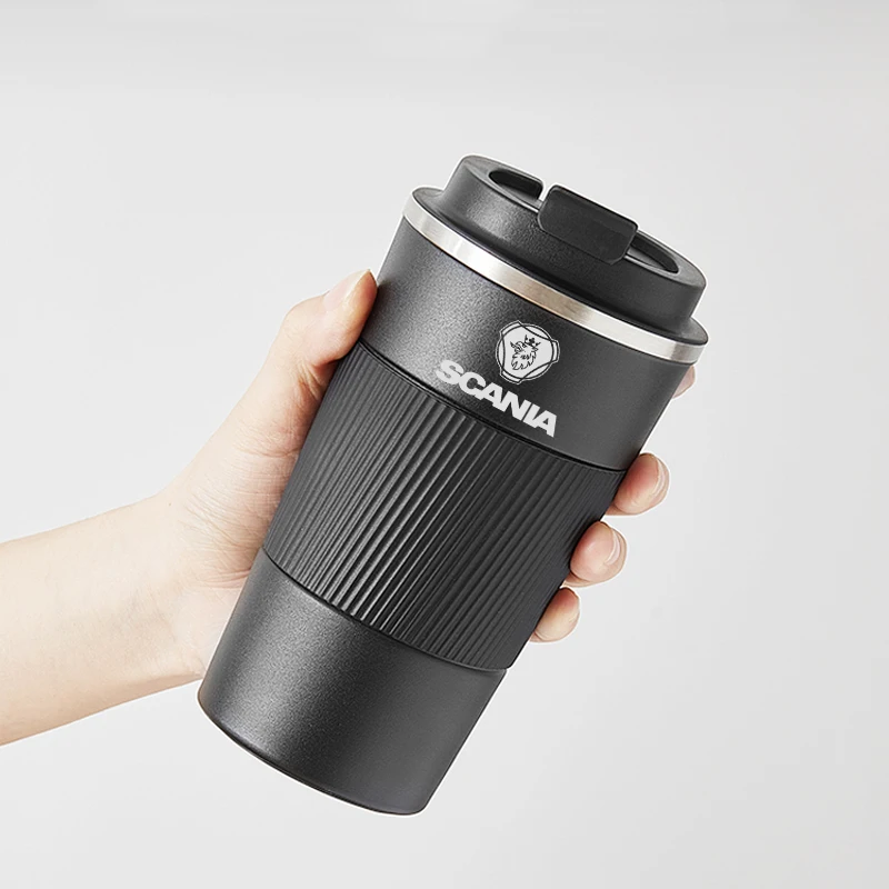 Noir - Tasse à café de voyage en acier inoxydable pour Scania, Thermos de voiture, 510ml, K250 ...