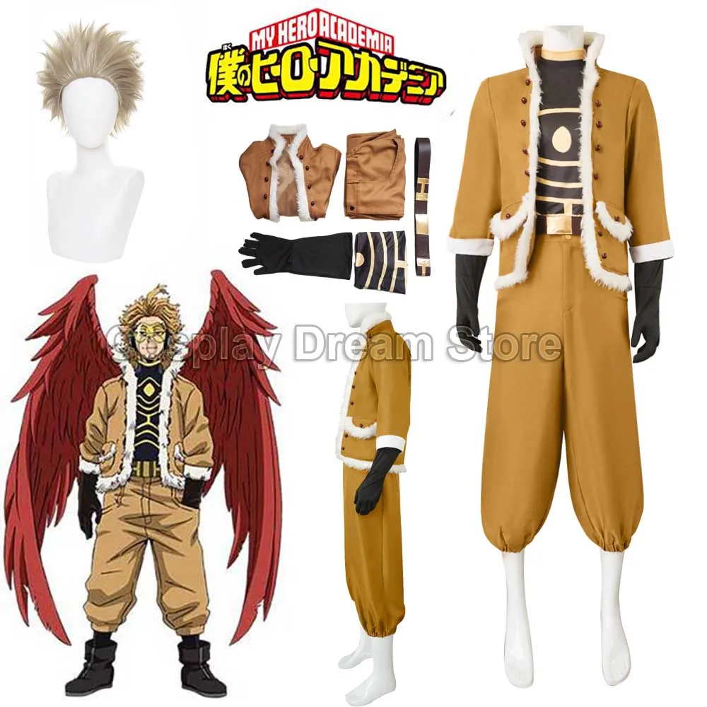 My Hero Academia Hawks Outfit with Gloves Keigo Takami Pants Wings Coat ...