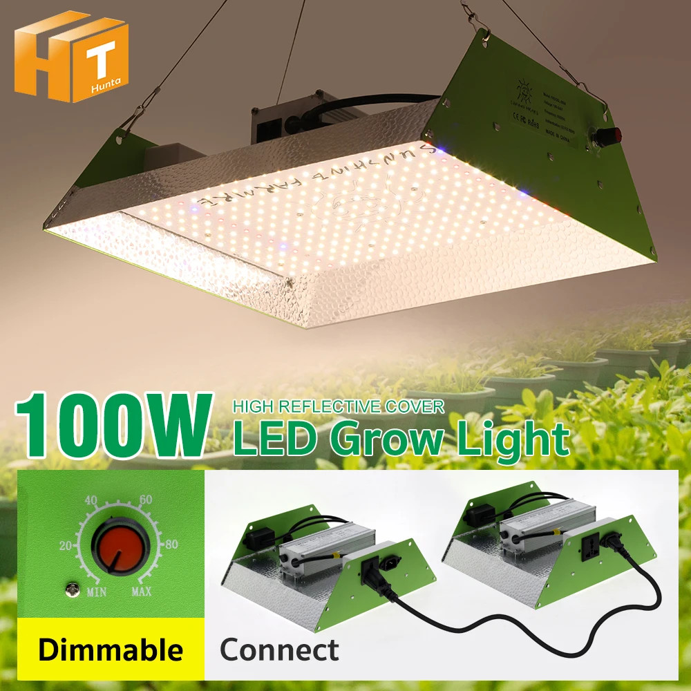 Full-Spectrum-LED-Grow-Light-100W-SMD2835-High-Reflective-Cover-Growth ...