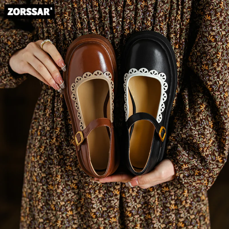 2024-Summer-New-Brand-Women-Flats-Fashion-Round-Toe-Shallow-Mary-Jane ...
