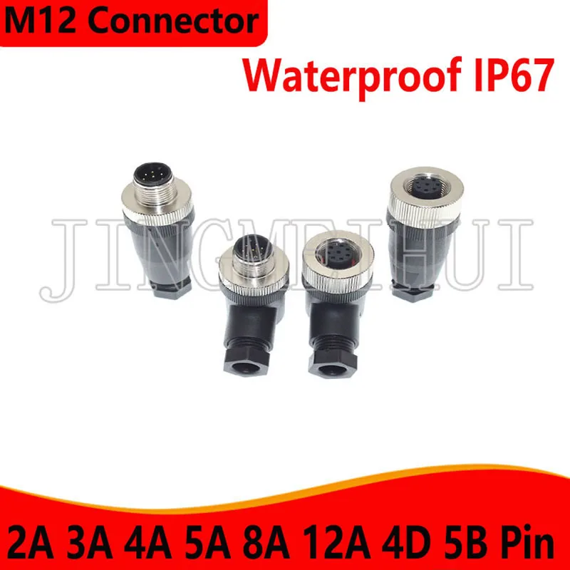 M12-2A-3A-4A-5A-8A-12A-4D-5B-Type-Pin-Plastic-Waterproof-IP67-Male ...