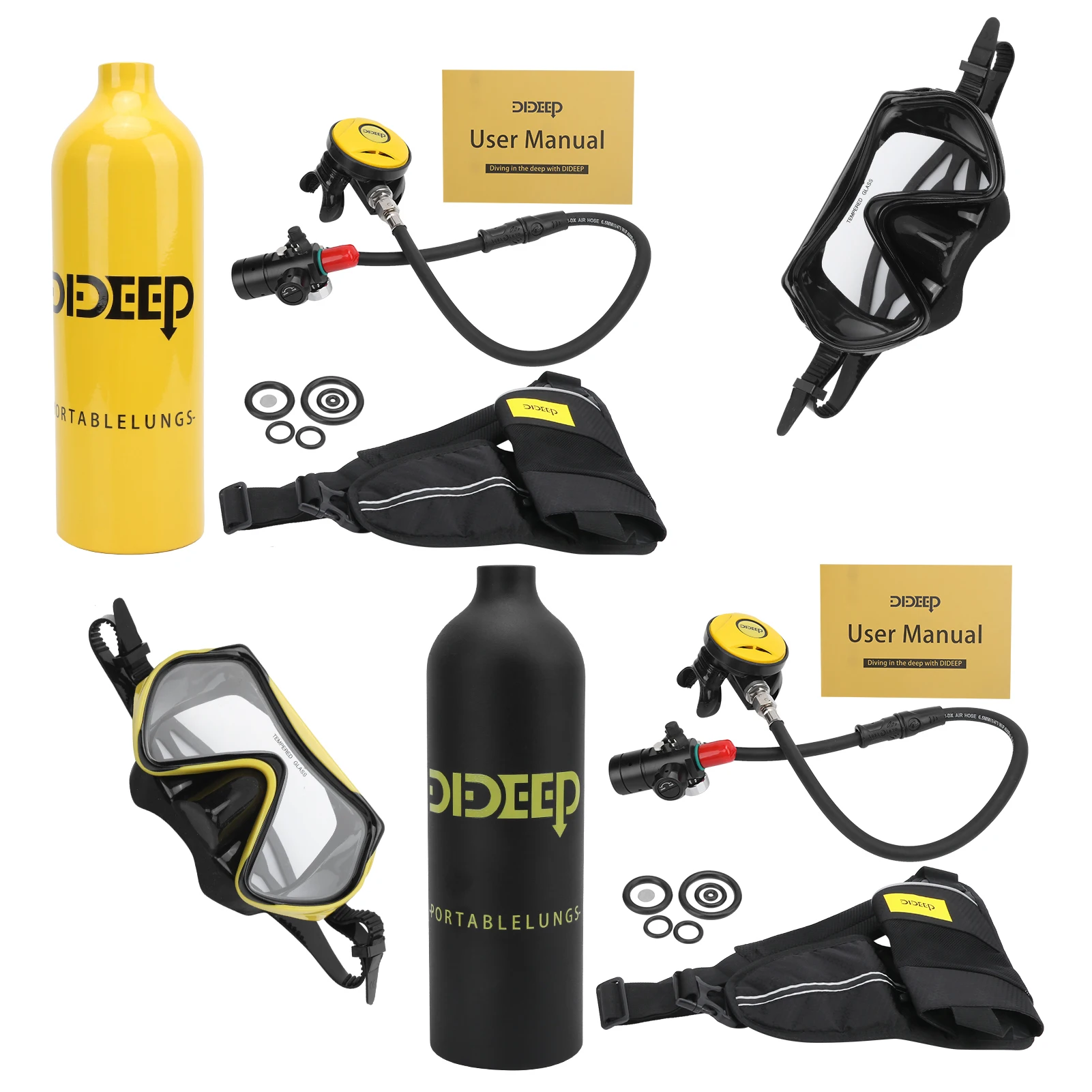 DIDEEP-1L-Mini-Scuba-Tank-Diving-Set-with-Breather-Relief-Valve-Scuba ...