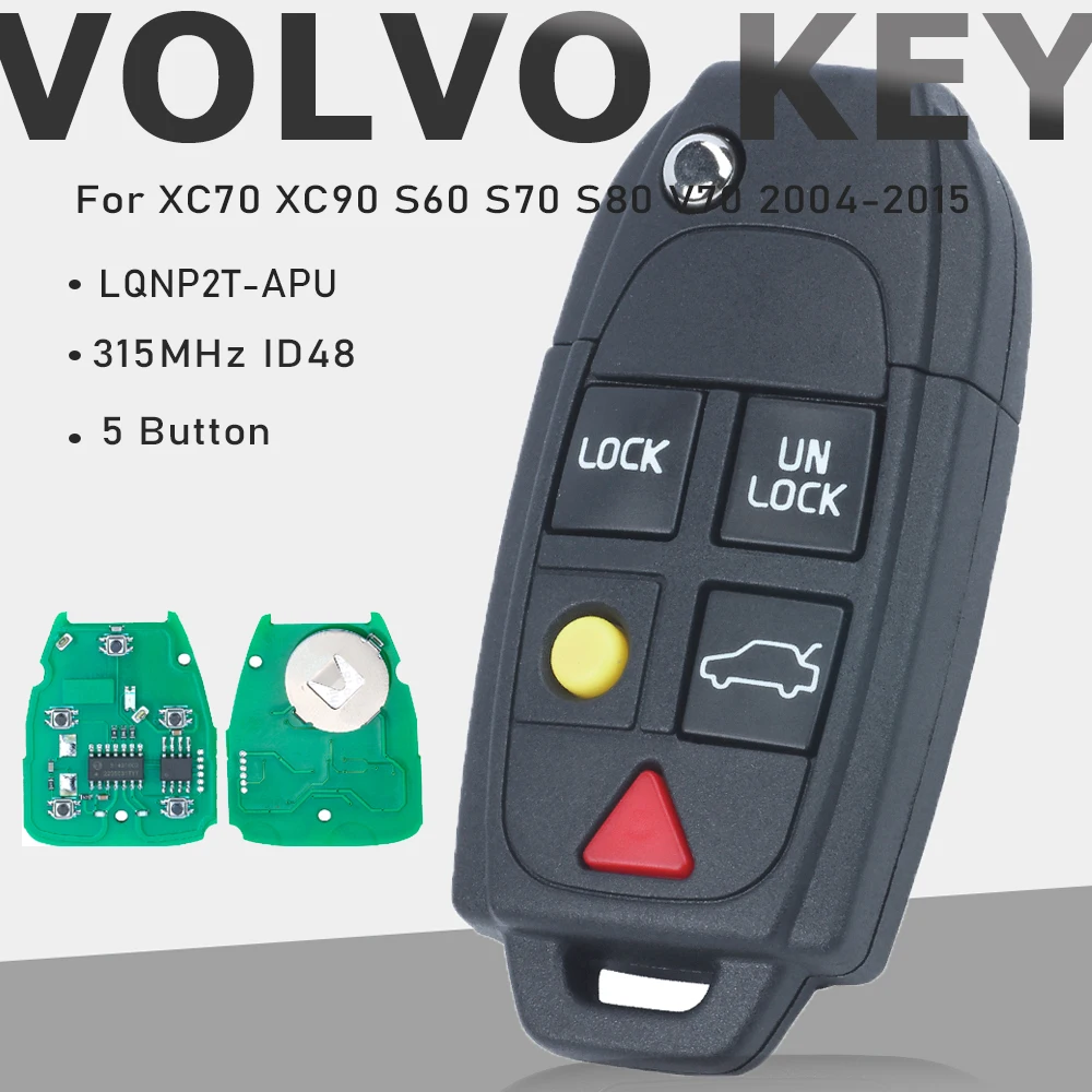 KEYECU LQNP2T-APU 5 Button Remote Key Keyless 315MHz ID48 Chip Fob for ...