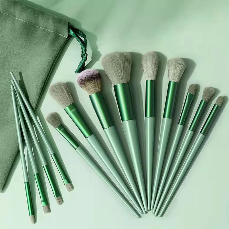 13 Pieces Makeup Brush Set Premium Quality, Strong Powder Grab | Quick ...