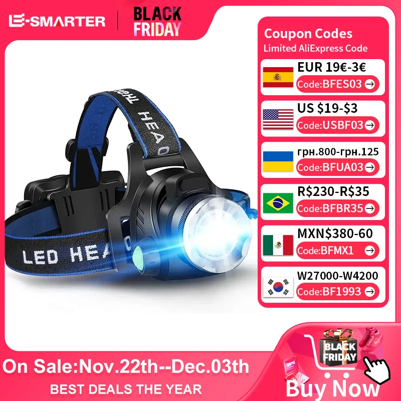 Powerful-LED-Headlamp-Rechargeable-Telescopic-Zoomable-Headlight ...