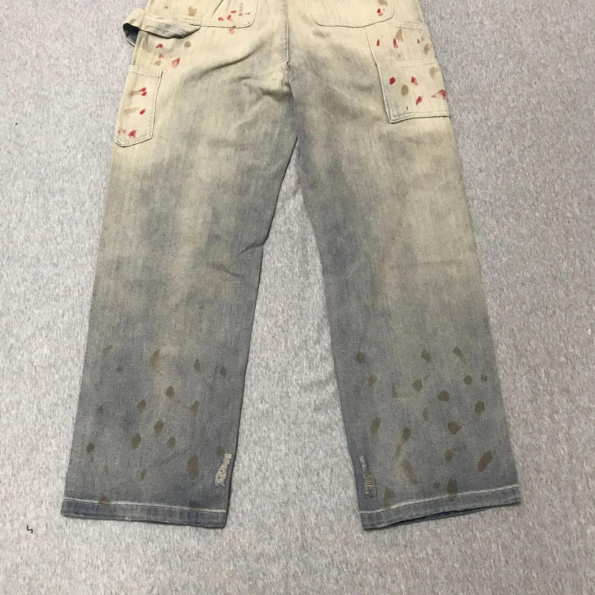 2024 New Old Washed Blood Tag Denim Zipper Slim Fit Straight PANT Jeans ...