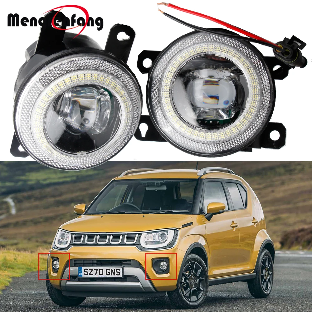 2IN1-Function-H11-Car-Front-LED-Fog-Light-Angel-Eye-Daytime-Running ...