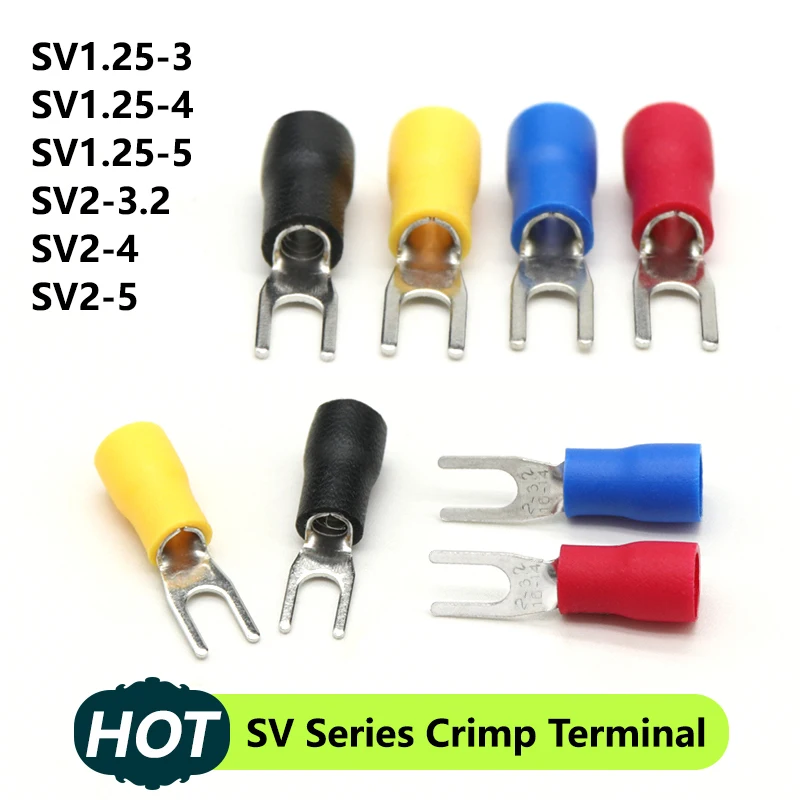 Terminal-de-crimpado-serie-SV-10-piezas-SV1-25-SV2-horquilla-U-Y-PVC ...