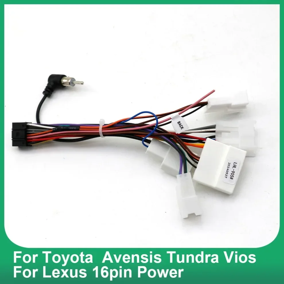 XP-Car-Radio-Cable-For-Toyota-Avensis-Tundra-Vios-For-Lexus-16pin-Power ...