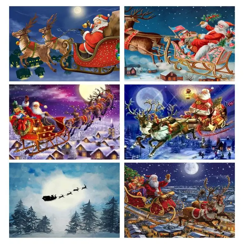 RUOPOTY Oil Painting by Numbers for Kids Canvas Painting Santa Claus ...