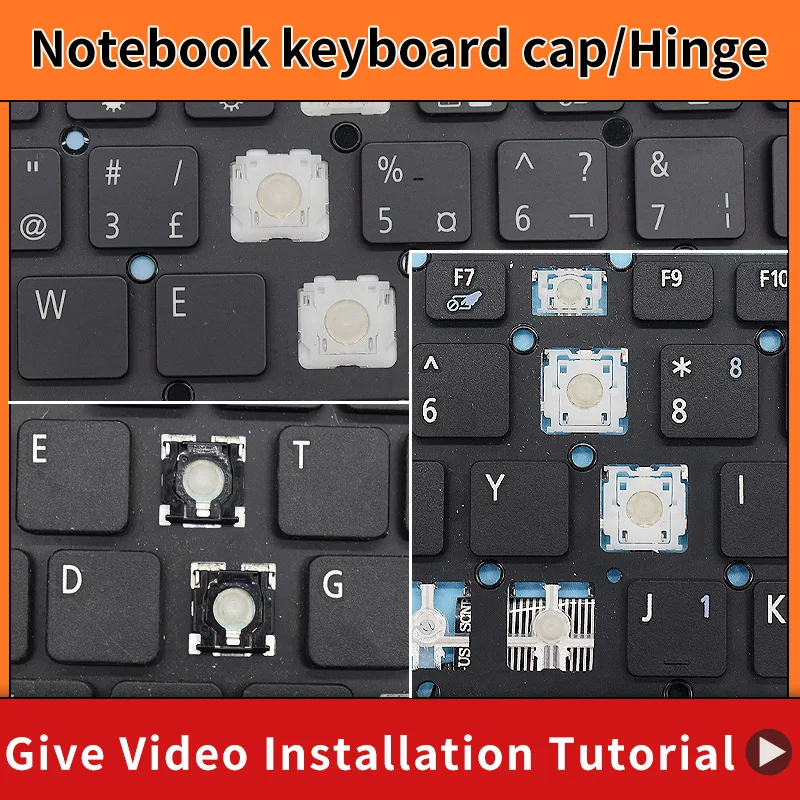Replacement-Keycap-Key-Cap-Rubber-Pad-Scissor-Clip-Hinge-For-Acer-ONE ...