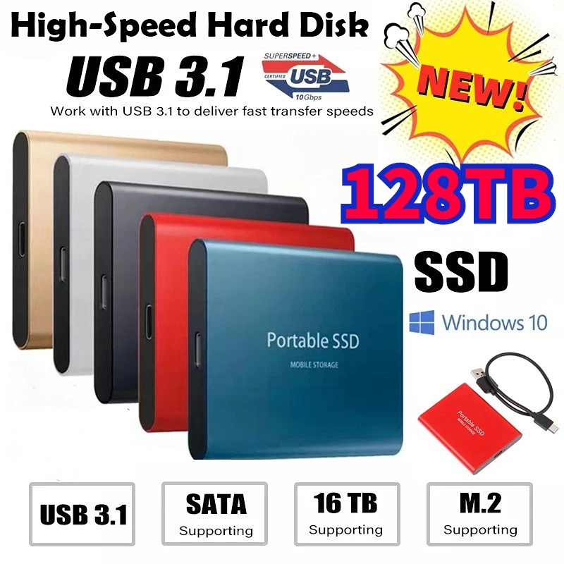 SSD 500GB 2TB disco duro externo tipo C de alta velocidad USB3.1 4TB 8TB 16TB 32TB 64TB SSD ...