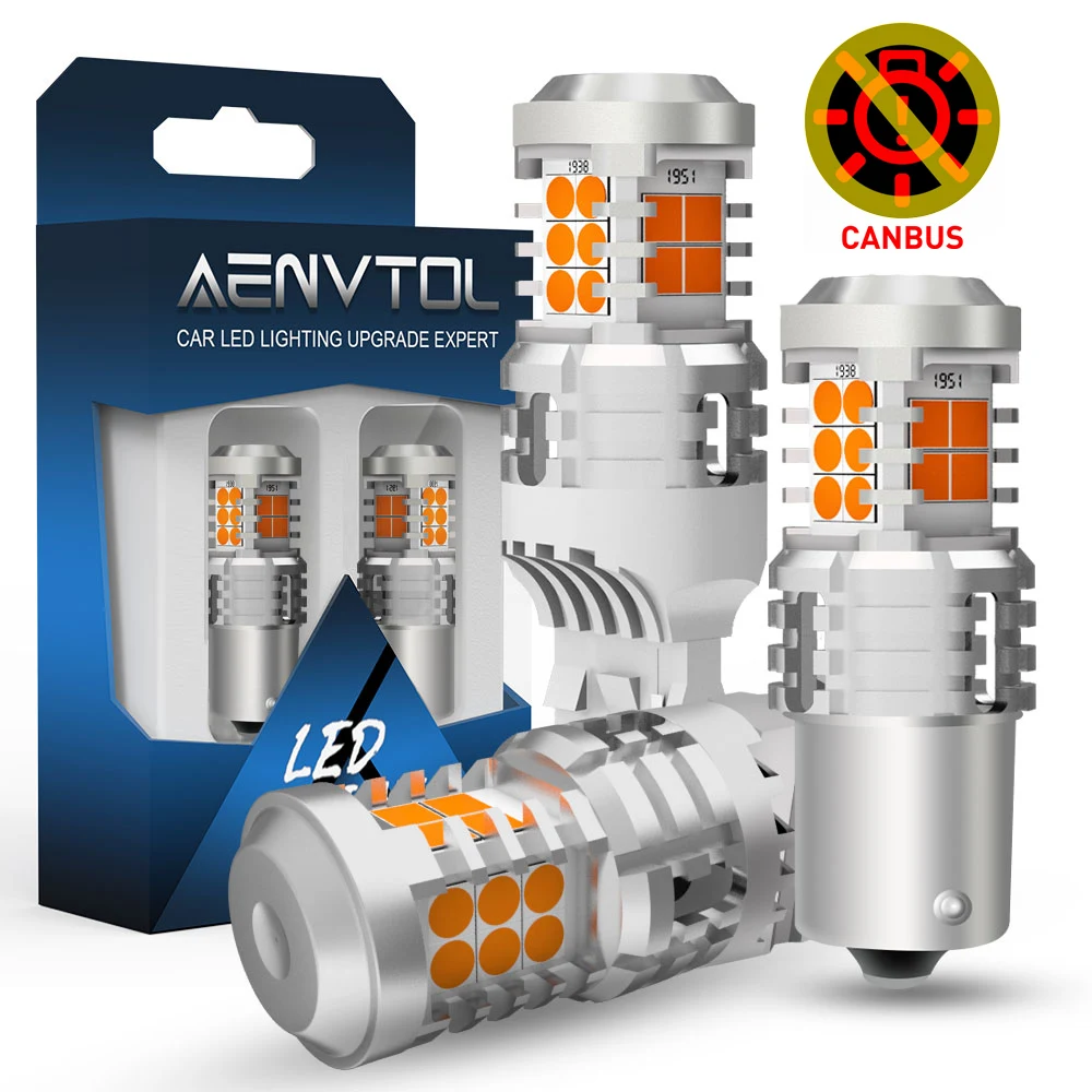 2PCS-BA15S-BAU15S-7440-W21W-WY21W-LED-Bulb-Canbus-No-Hyper-Flash-Amber ...