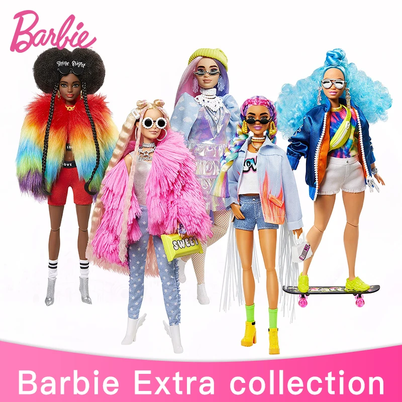 100-Original-Barbie-Extra-Joint-Moveable-Dolls-with-Pets-for-Girls ...