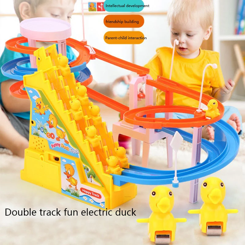 DIY-Track-Toy-Climb-Stairs-For-Boys-Girls-Children-s-Cartoon-Ducks ...