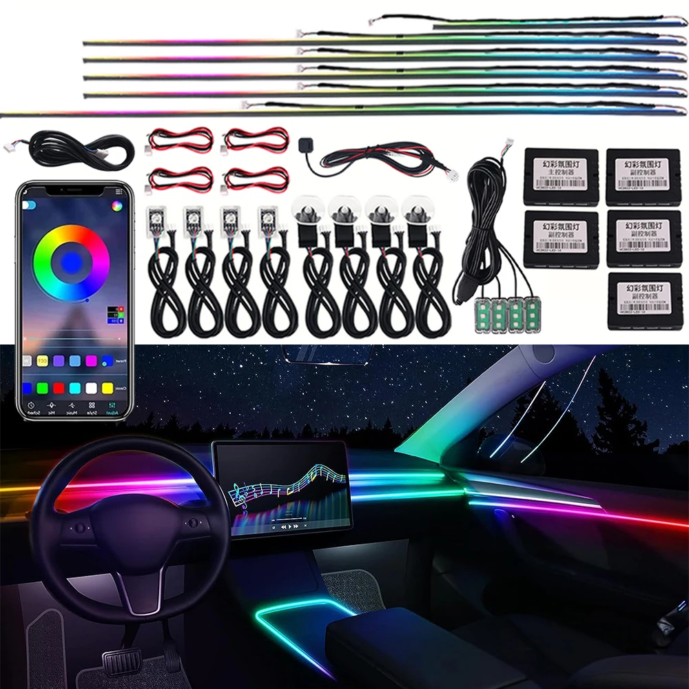 18-in-1-Symphony-Car-LED-Ambient-Lighting-Interior-RGB-Neon-Acrylic ...