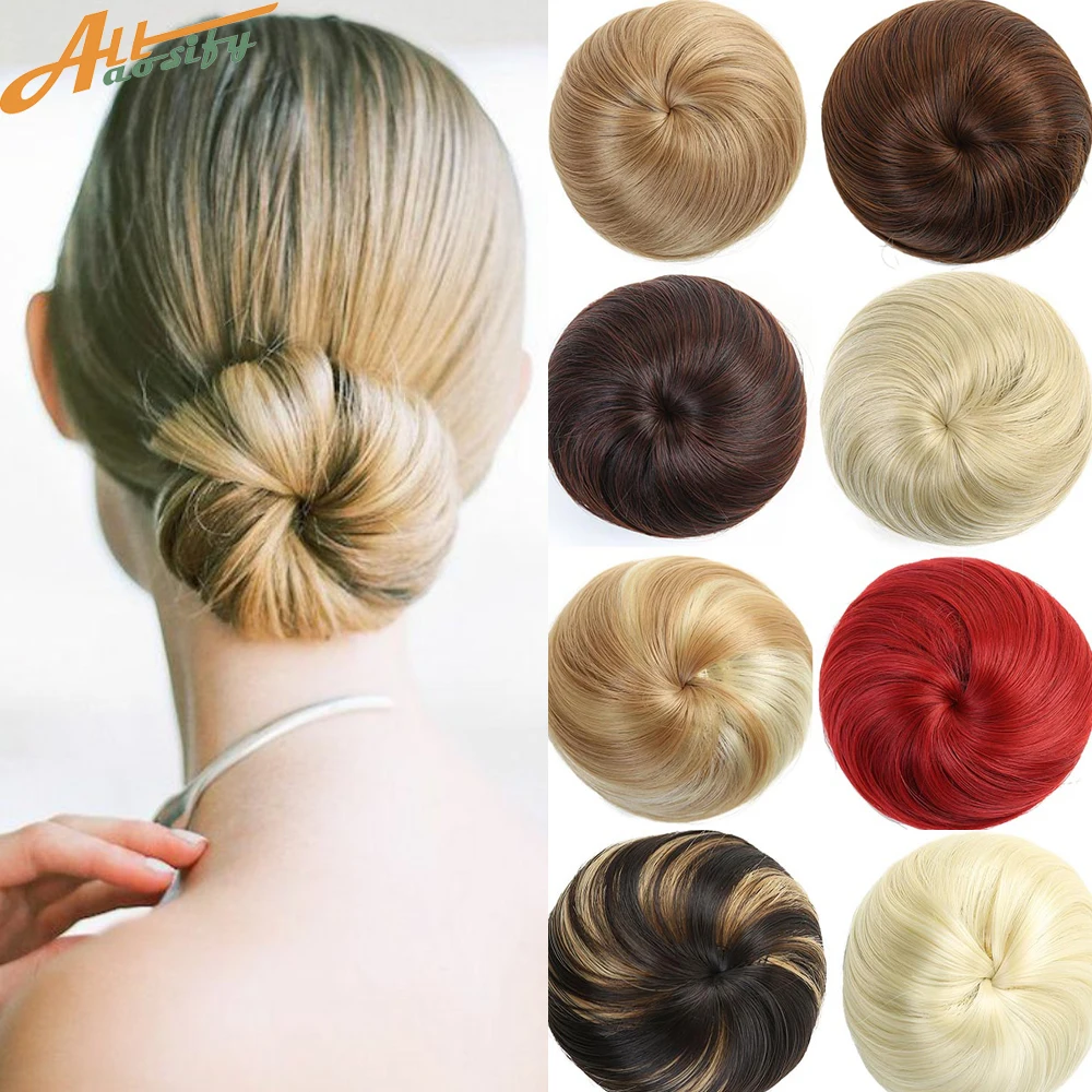 Allaosify-Bun-Hair-Synthetic-Chignon-Donut-Roller-Hairpieces-10-Colors ...