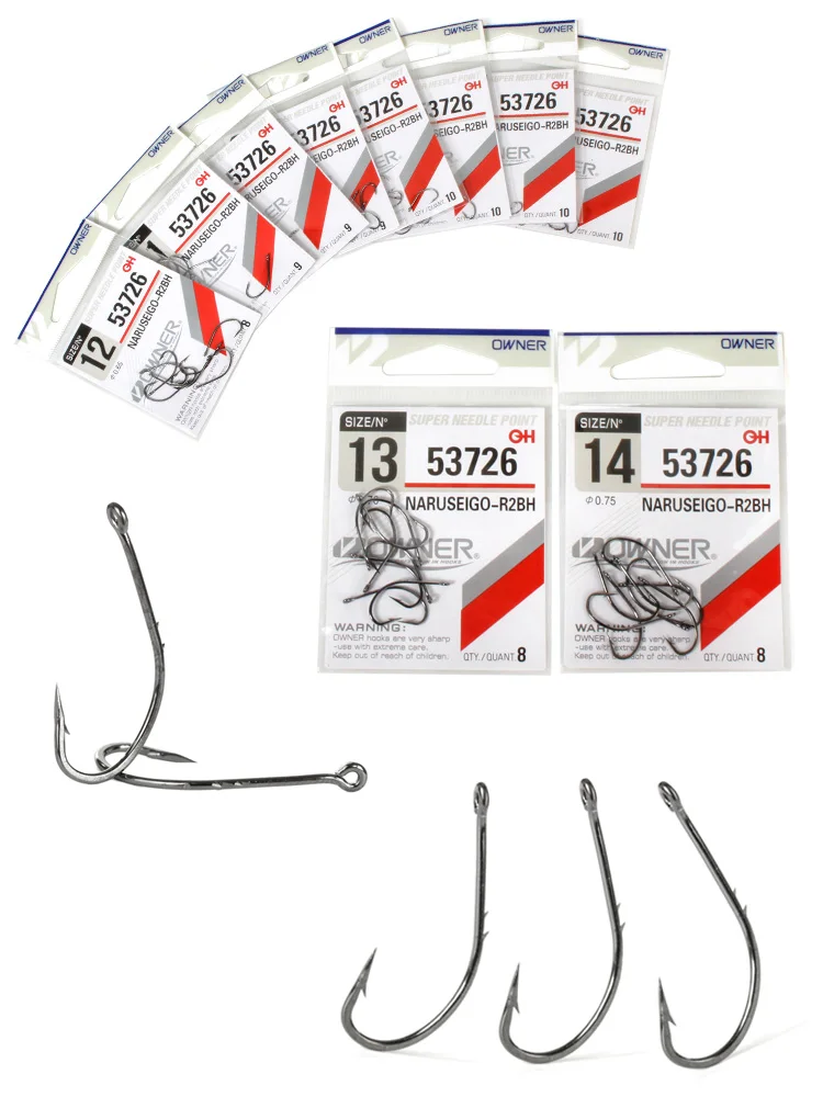 Owner 53726 Fishing Hooks Naruseigo-r2bh Hand Made Thin Barb Double ...
