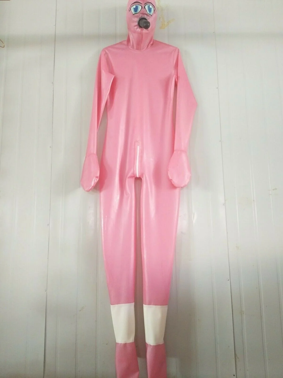 Fetish-Latex-Rubber-Rosa-Catsuit-Anzug-All-inclusive-Suit-Mask-Sock ...