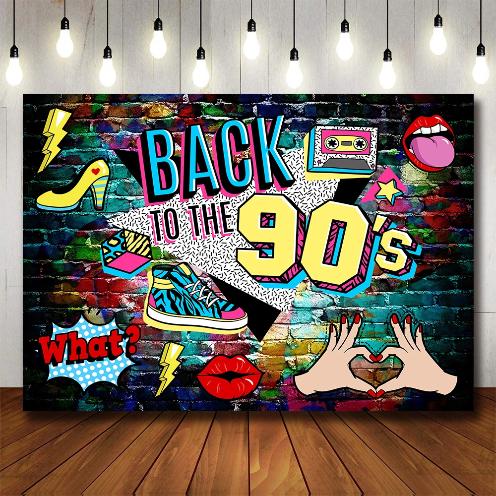 Photography-Backdrop-Back-to-the-90-S-Party-Background-Graffiti-90-s ...