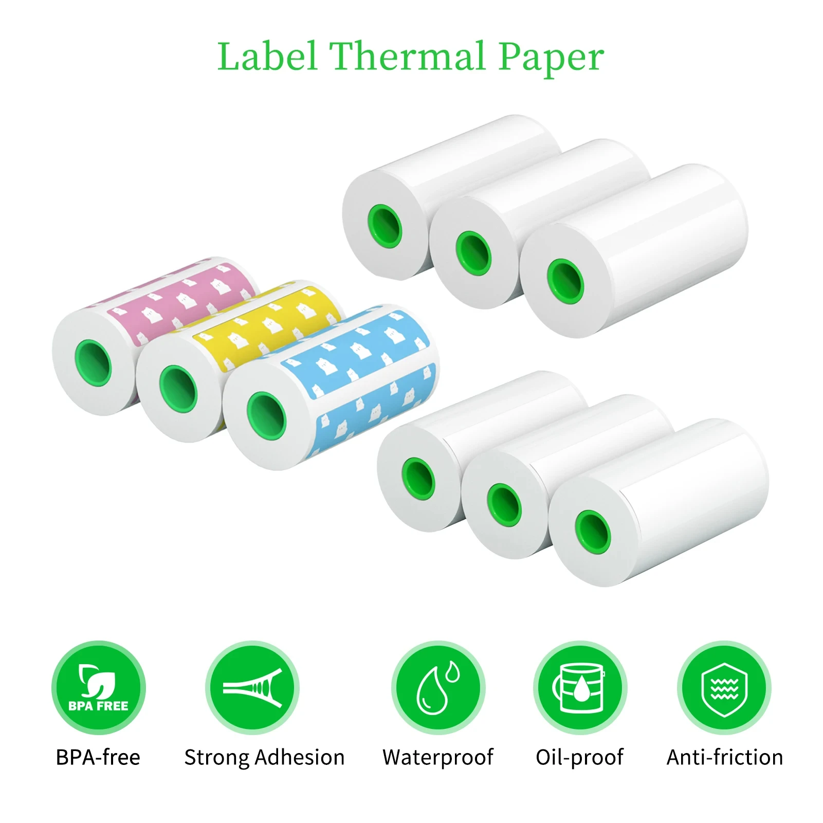 PeriPage-3-Rolls-Label-Paper-Sticker-Self-Adhesive-Waterproof-Oil-proof ...
