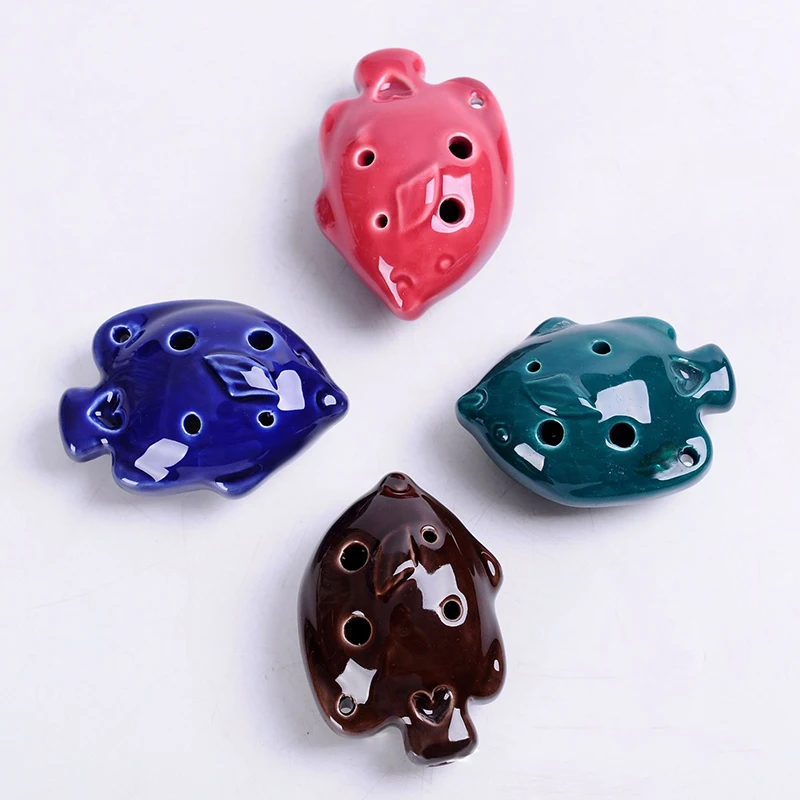 4-Colors-Ocarina-6-Hole-Heart-shaped-Small-Ocarina-Alto-C-Tone-Beginner ...