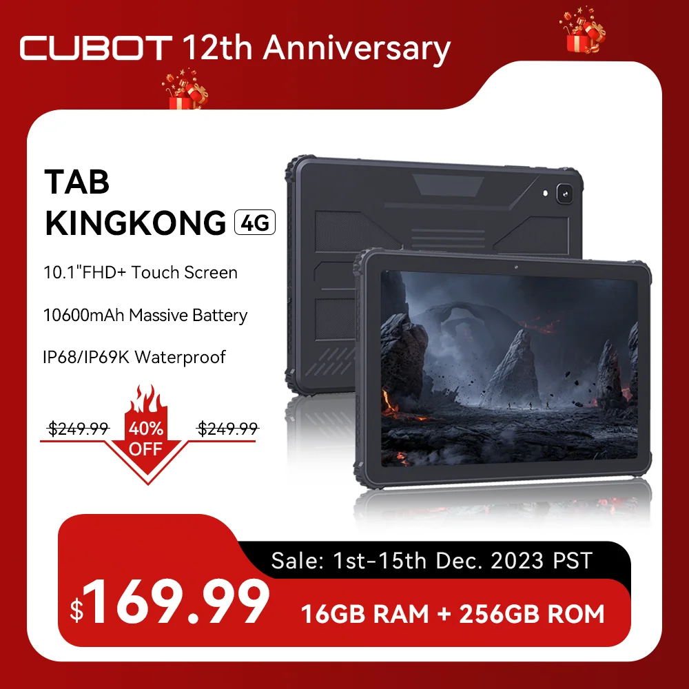 Cubot-TAB-KINGKONG-4G-robusto-tablet-Android-13-impermeabile-IP68-16-GB ...