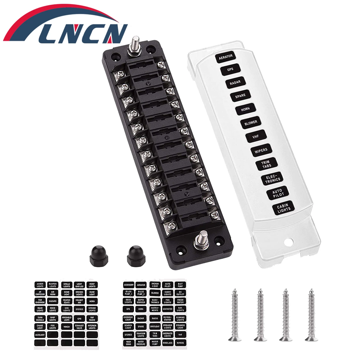 32V-75A-Fuse-Box-Holder-Flame-Retardant-12-Ways-Blade-Fuse-Block-With ...