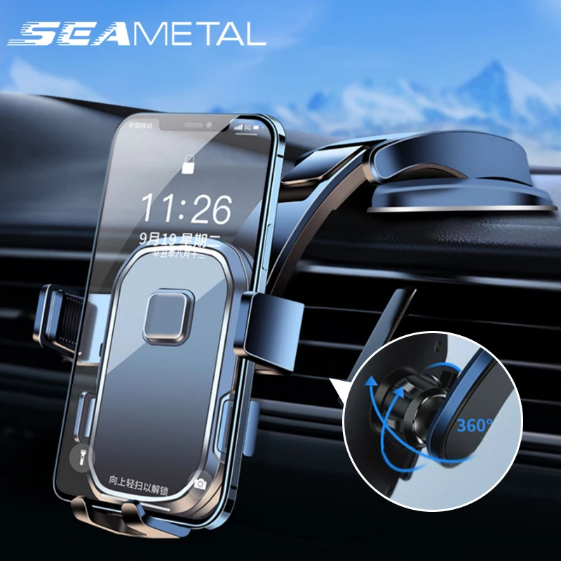 SEAMETAL Universal Car Sucker Phone Holder 360 Degree Rotation ...