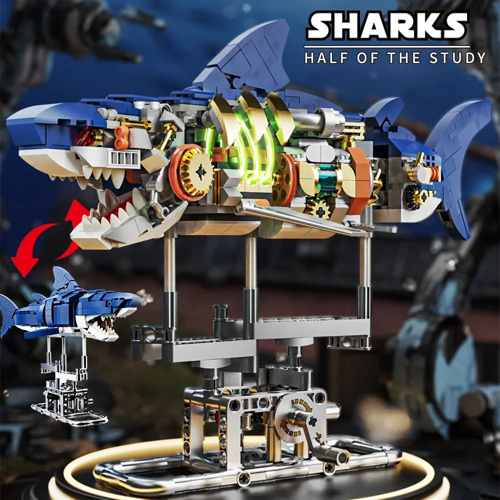 Mechanical-Shark-Building-Set-Shark-Sea-Life-Building-Blocks-Set-with ...