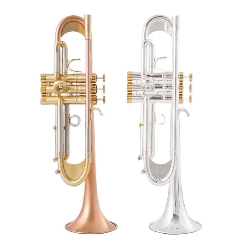 Trompeta-Bb-chapada-en-plata-y-oro-instrumento-Musical-de-lat-n-de-alta ...