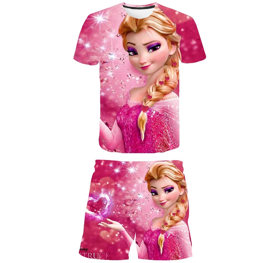Summer Children Frozen 2 Clothes Suits Elsa Anna Princess Girls T ...