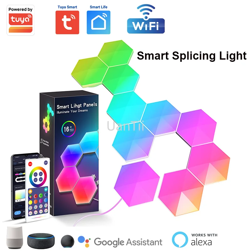 Tuya-Smart-Panel-Light-Wireless-Splicing-Light-DIY-Music-Hexagonal-Lamp-Ambient-Lamp-Smart-Life ...