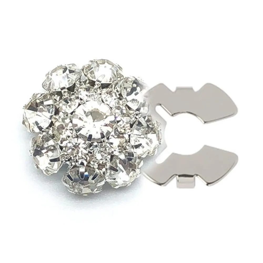 2PCS Shirt Button Box Rhinestone Button Cover DIY Accessories Alloy ...