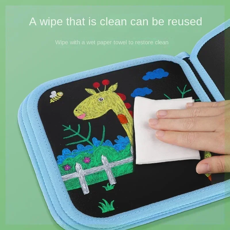 6 Pages Coloring Books Erasable Writing Board Children Portable Drawing ...
