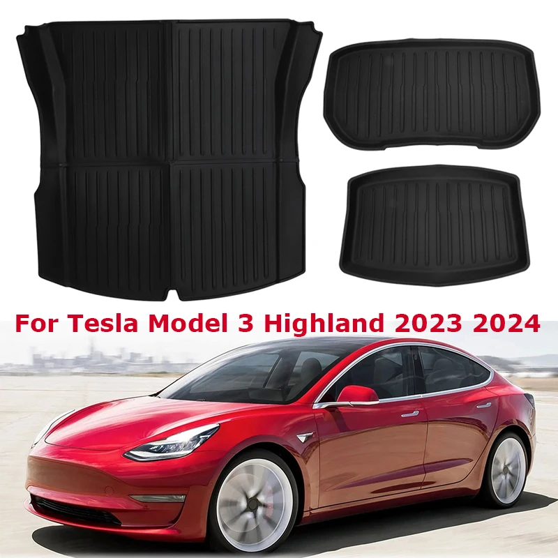 Trunk-Mats-For-2024-Tesla-New-Model-3-Highland-Front-Rear-Trunk-Frunk ...