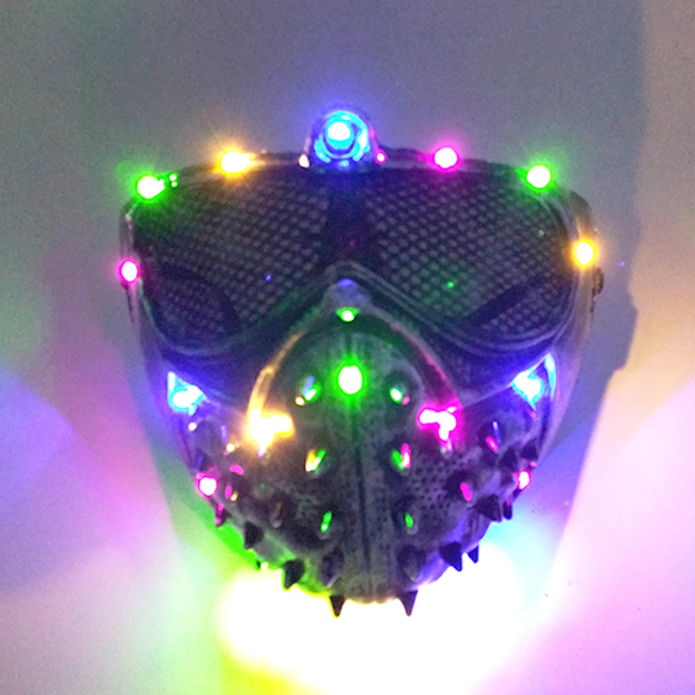 Cool Halloween Glow Up Mask LED Lighting Half Face Mask Novelty Gift ...
