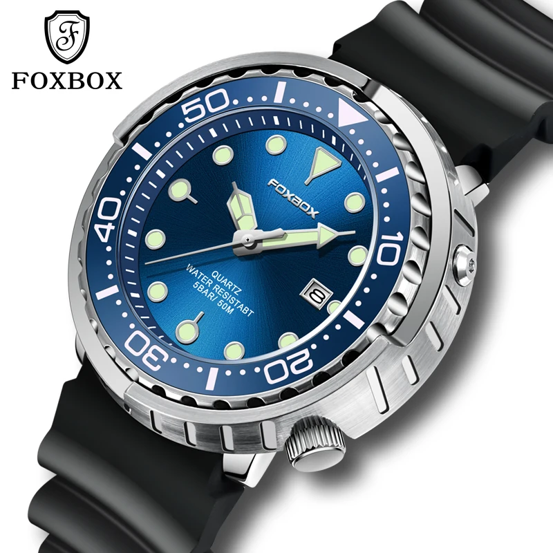 LIGE-Diver-Watch-Men-FOXBOX-Top-Luxury-Silicone-Watch-For-Men-Fashion ...