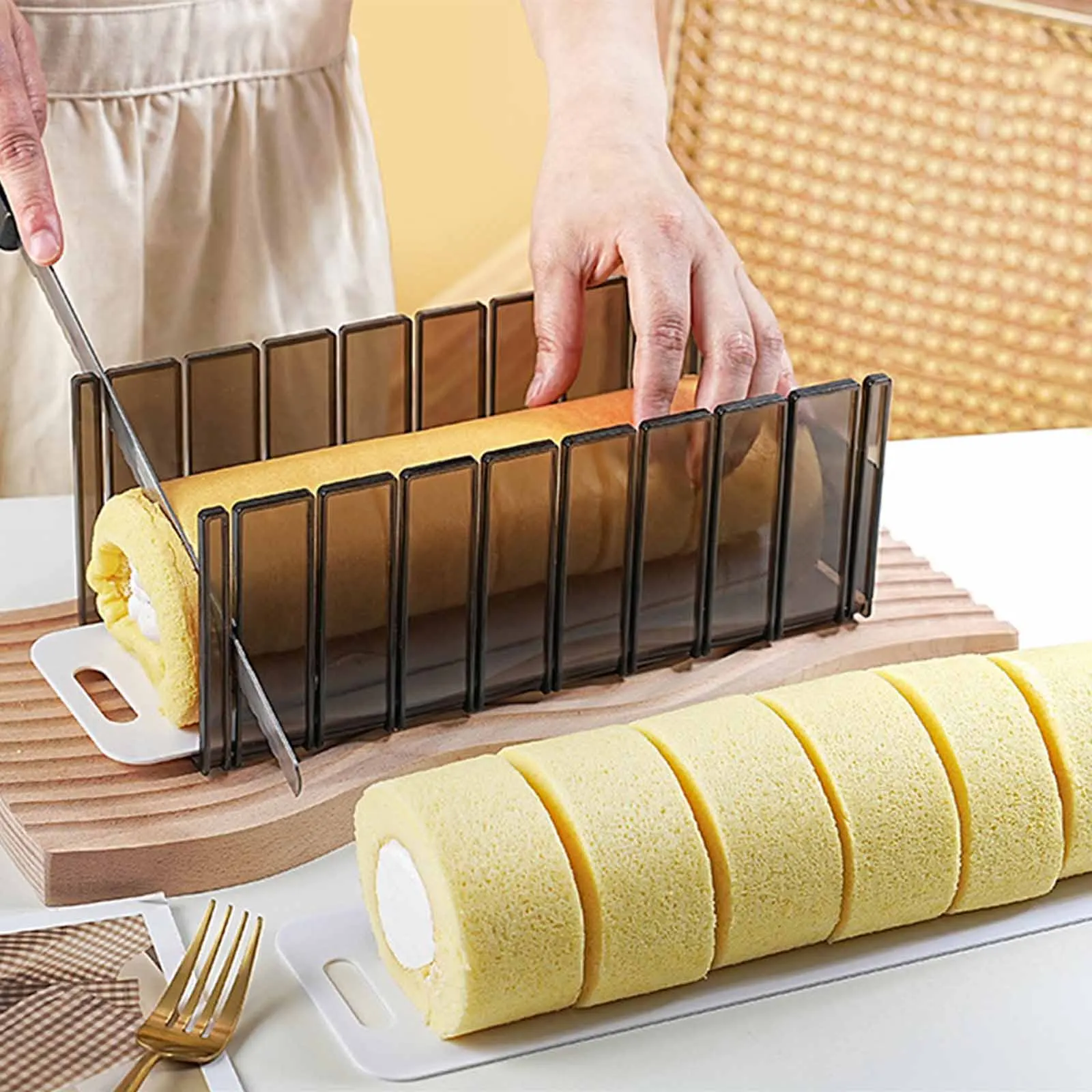 Swiss-Roll-Cutting-Mold-Kitchen-Dough-Thickness-Guide-Slicer-with-Pad ...