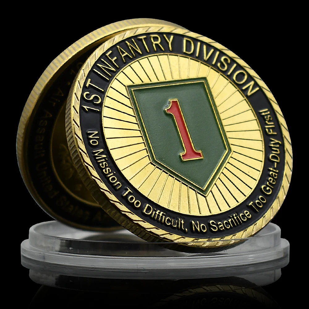 1775-US-Army-Gold-Coin-1ST-Infantry-Division-Commemorative-Medal-Home ...