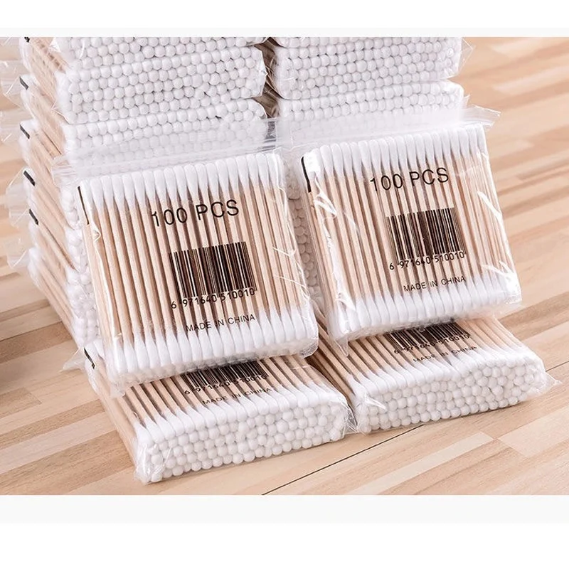 100pcs-Per-Pack-5-Packs-Double-ended-Cotton-Swabs-Baby-Cotton-Swabs-Ear ...