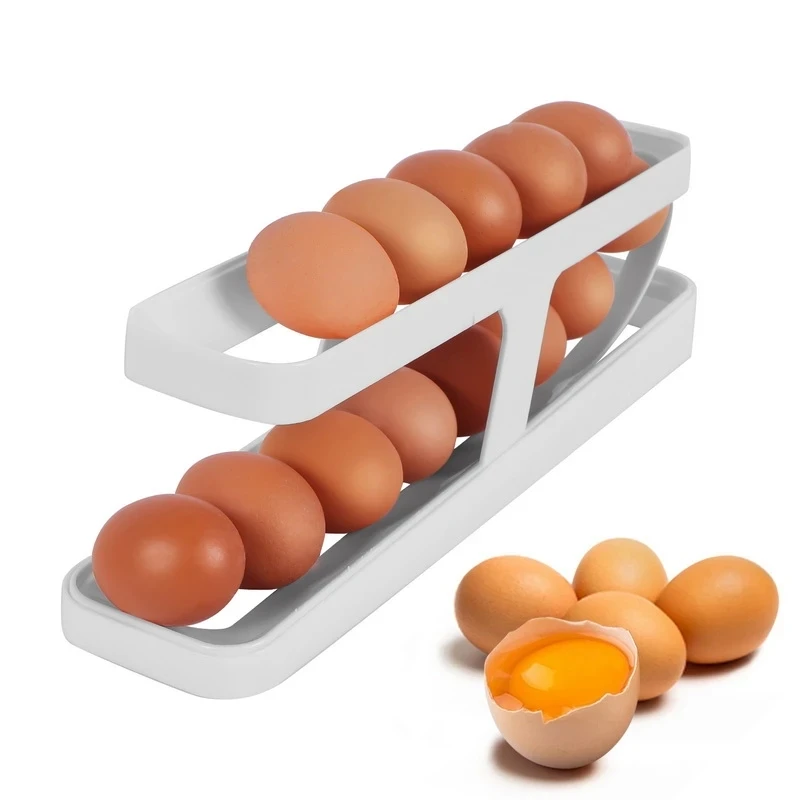 Creative-Automatic-Scrolling-Egg-Rack-Holder-Storage-Box-Egg-Basket ...