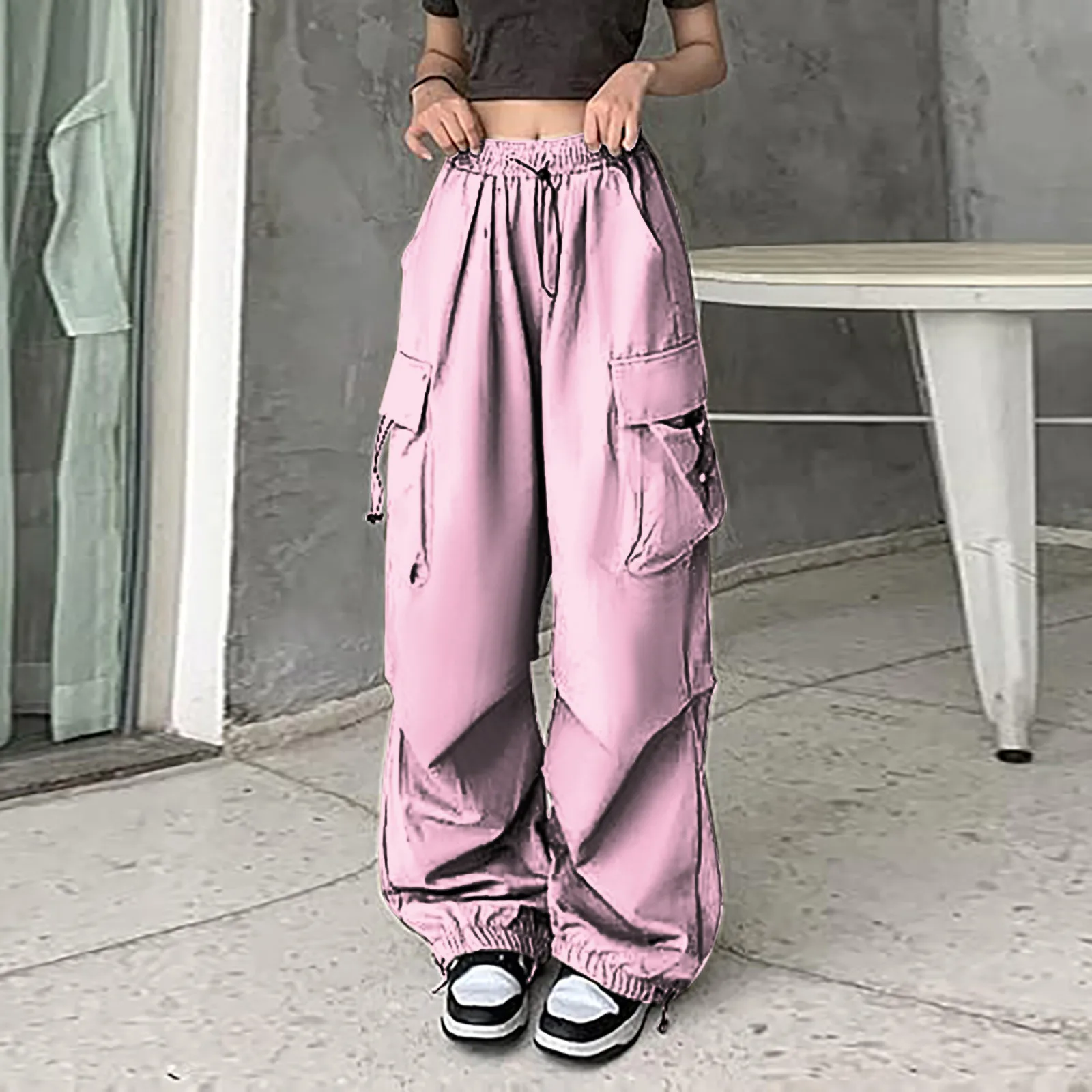 2024 Womens Baggy Cargo Pants Streetwear Hip Hop Joggers Sweatpants