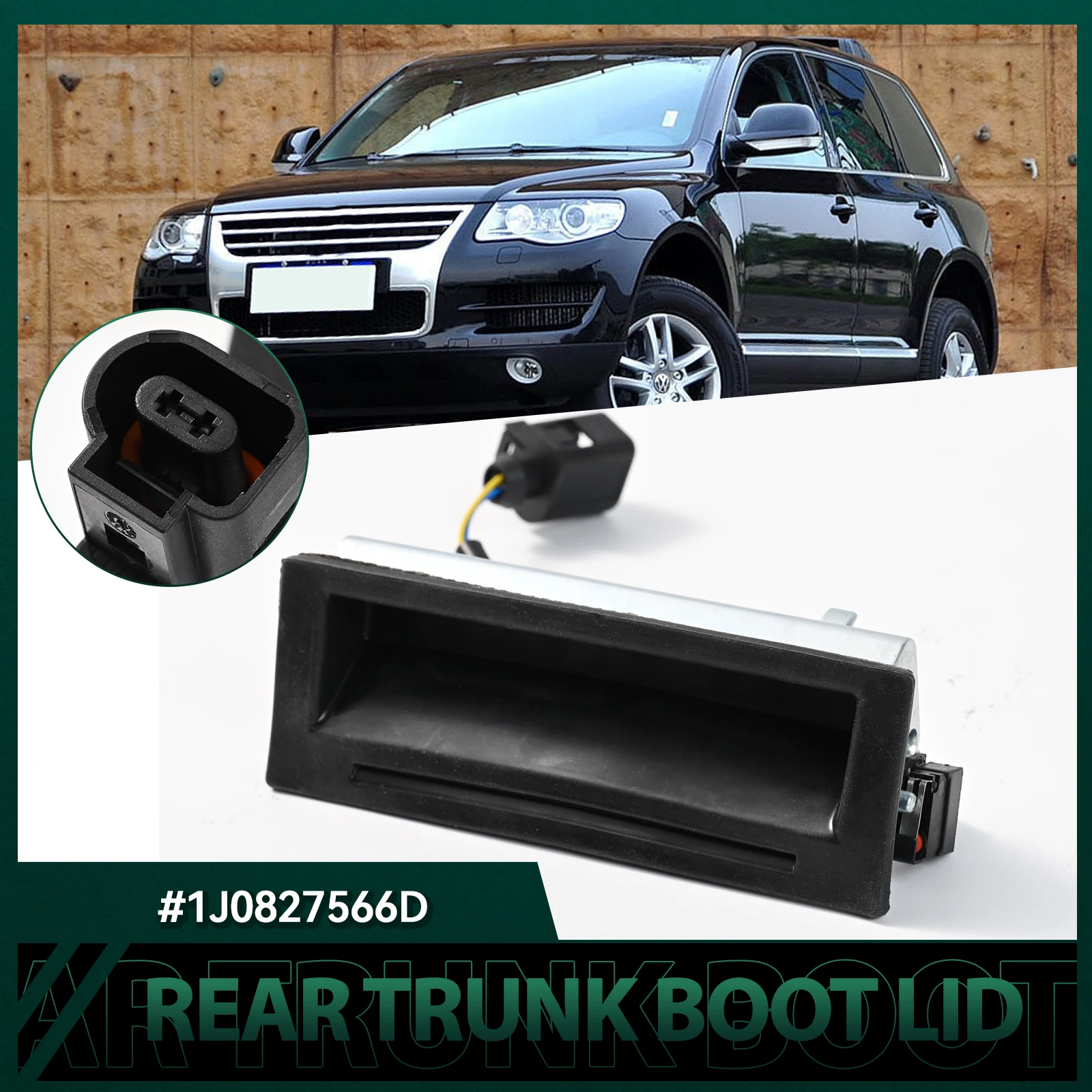 1J0827566D Car Boot Lid Lock Push Button Tailgate Hatch Trunk Handle ...