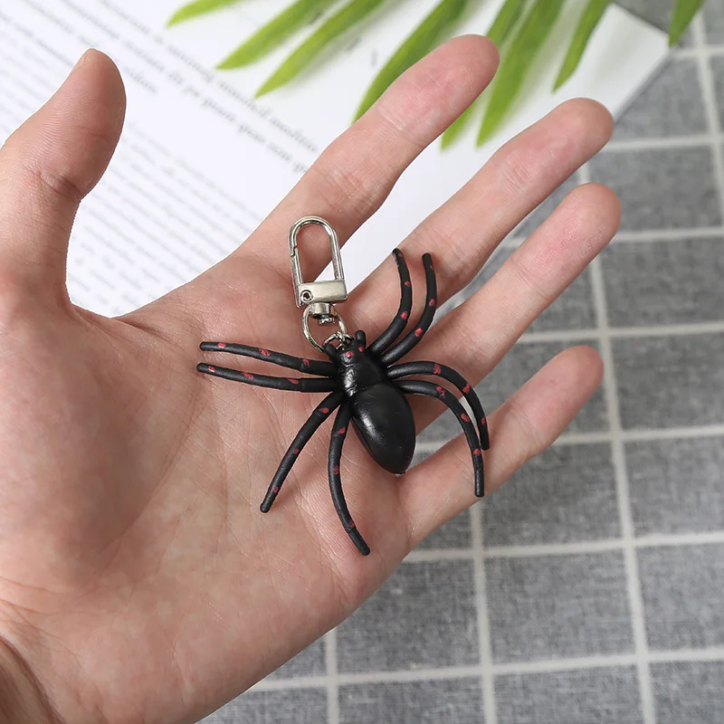 Black Widow Spider Keychain Keyring Silver Color Jewelry Accessories ...